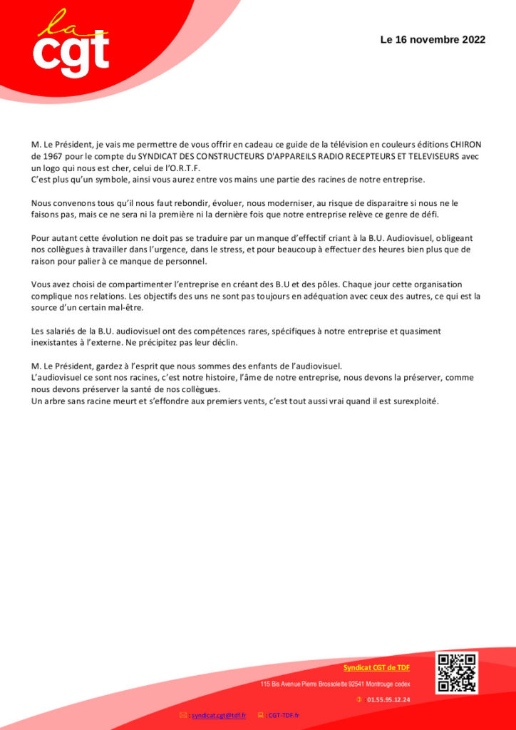 Lire la déclaration CGT au CSE du 16 novembre 2022. - Cgt-tdf.fr Lire la déclaration CGT au CSE du 16 novembre 2022. - Cgt-tdf.fr